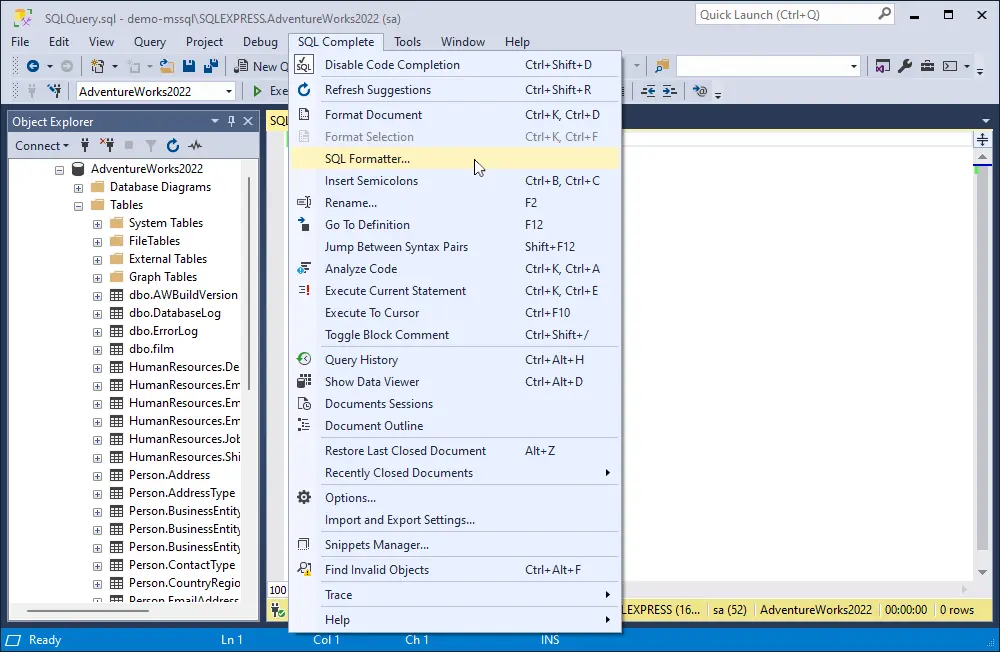 Using the Command Line Wizard in dbForge SQL Complete